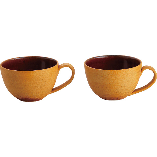 信楽焼 Deepbreathスープカップペア キャラメル | SITE_TITLE_NAME